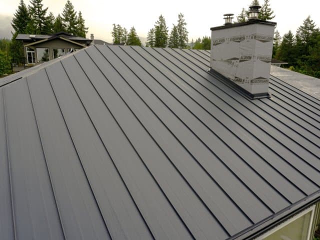 Halfmoon Bay, BC - Deep Charcoal Standing Seam — Interlock Metal Roofing