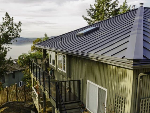 Halfmoon Bay, BC - Deep Charcoal Standing Seam — Interlock Metal Roofing
