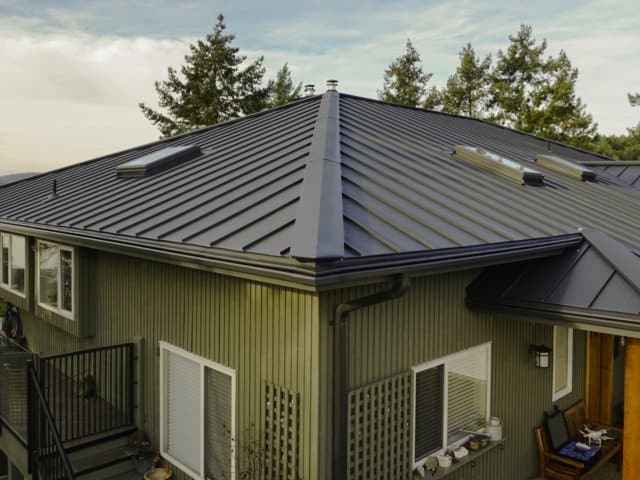 Halfmoon Bay, BC - Deep Charcoal Standing Seam — Interlock Metal Roofing
