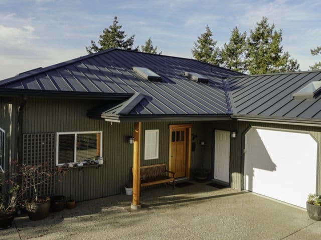 Halfmoon Bay, BC - Deep Charcoal Standing Seam — Interlock Metal Roofing