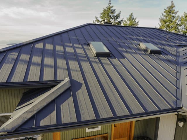 Halfmoon Bay, BC - Deep Charcoal Standing Seam — Interlock Metal Roofing