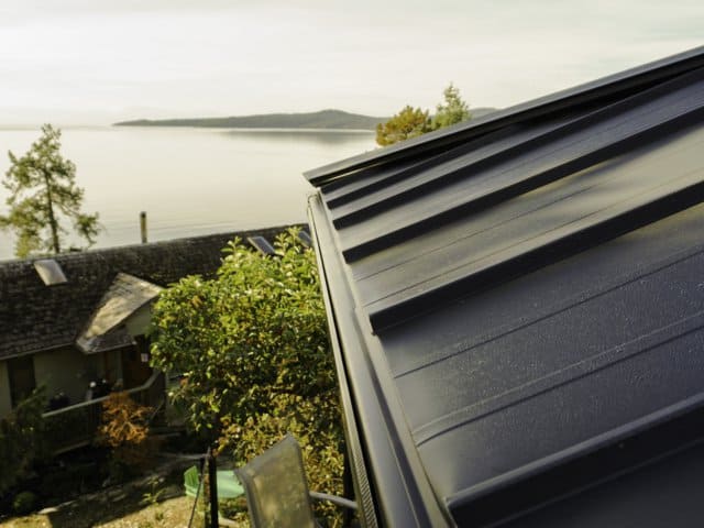 Halfmoon Bay, BC - Deep Charcoal Standing Seam — Interlock Metal Roofing