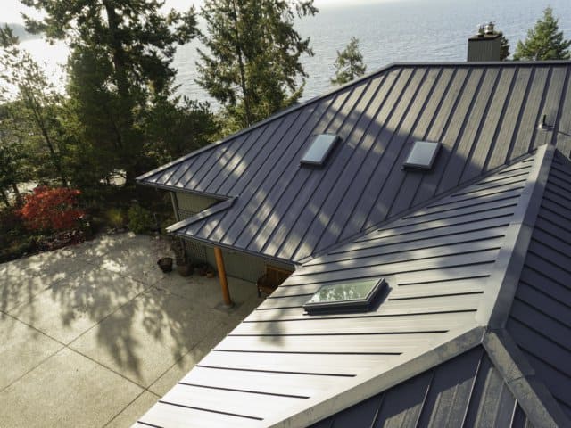 Halfmoon Bay, BC - Deep Charcoal Standing Seam — Interlock Metal Roofing