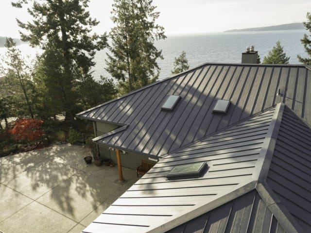 Halfmoon Bay, BC - Deep Charcoal Standing Seam — Interlock Metal Roofing