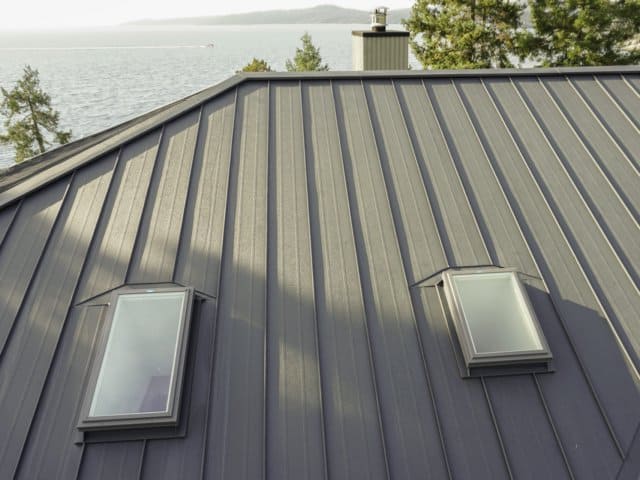 Halfmoon Bay, BC - Deep Charcoal Standing Seam — Interlock Metal Roofing