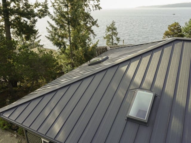 Halfmoon Bay, BC - Deep Charcoal Standing Seam — Interlock Metal Roofing