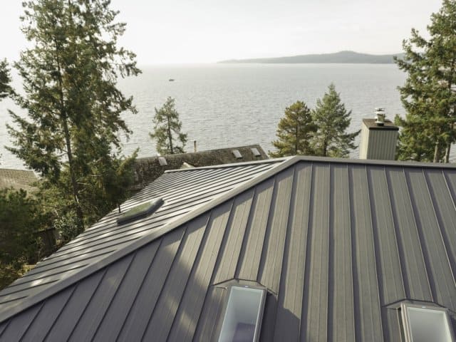 Halfmoon Bay, BC - Deep Charcoal Standing Seam — Interlock Metal Roofing
