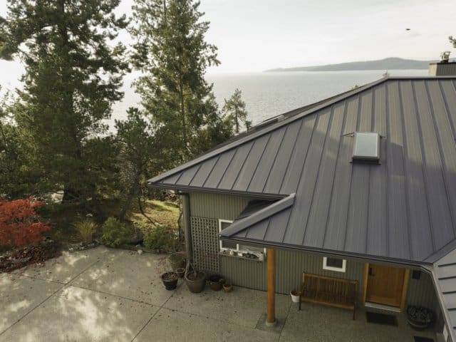 Halfmoon Bay, BC - Deep Charcoal Standing Seam — Interlock Metal Roofing