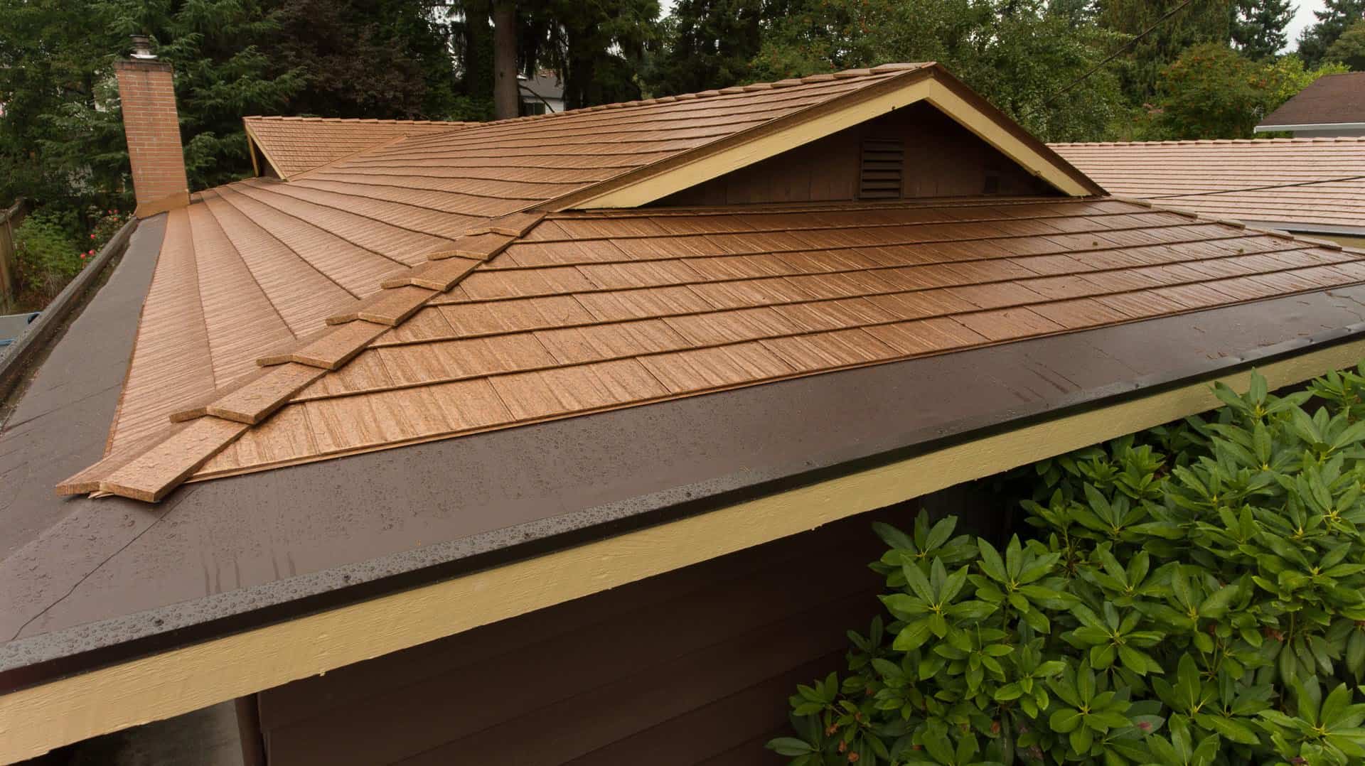 Bellevue, WA - Aged Copper Cedar Shingles — Interlock Metal Roofing