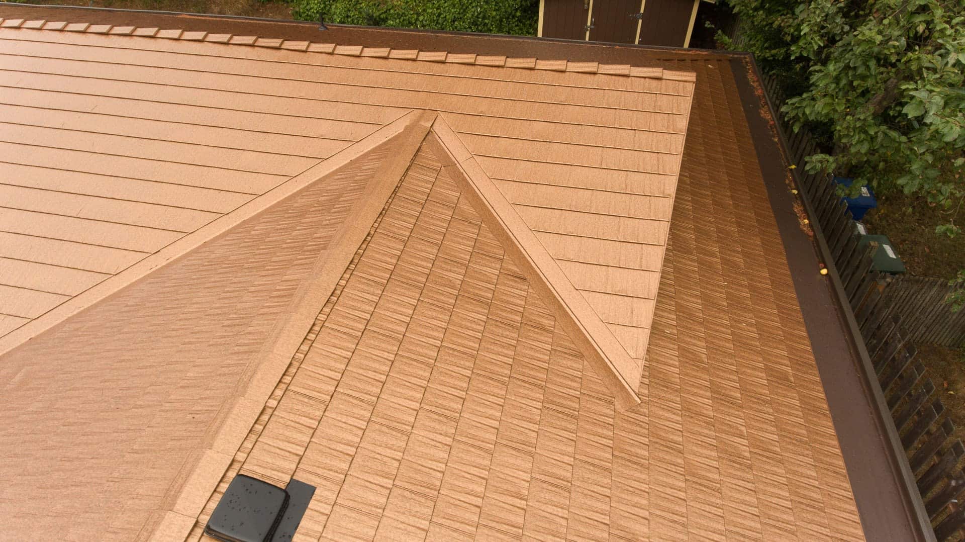 Bellevue, WA - Aged Copper Cedar Shingles — Interlock Metal Roofing